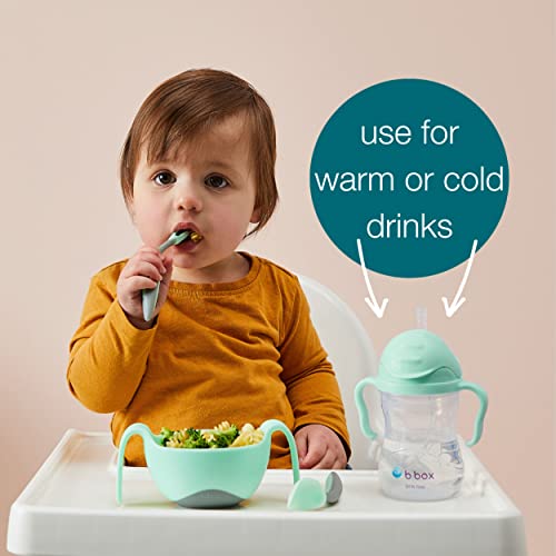 b.box Sippy Cup with Fliptop Straw, Drink from any Angle | Weighted Straw, Spill Proof, Leak Proof & Easy Grip | BPA Free, Dishwasher safe | For Babies 6m+ to Toddlers (Pistachio, 8 oz)