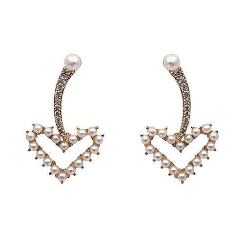 2022 New Korean Earrings Simple and Cold Wind Pearl Love Temperament Wild Earrings Exquisite Elegant Trend Fashion Stud Earrings