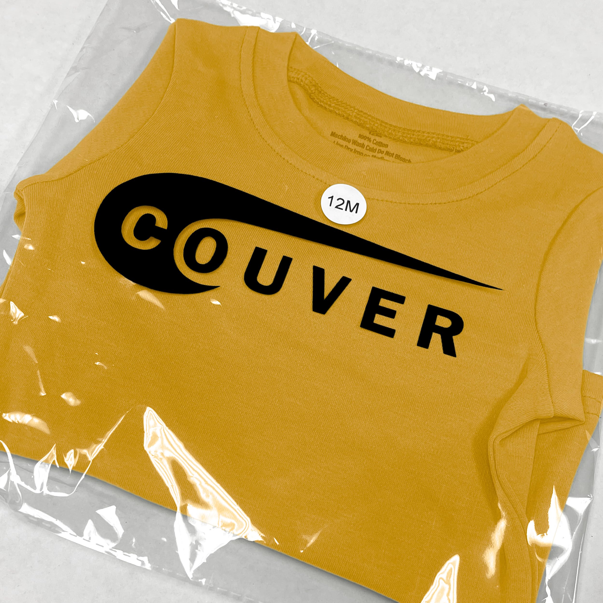 COUVER Unisex Baby Infant Toddler Long Sleeve Lap Shoulder Solid Color Bodysuit Onesie,Golden Yellow,12 Months