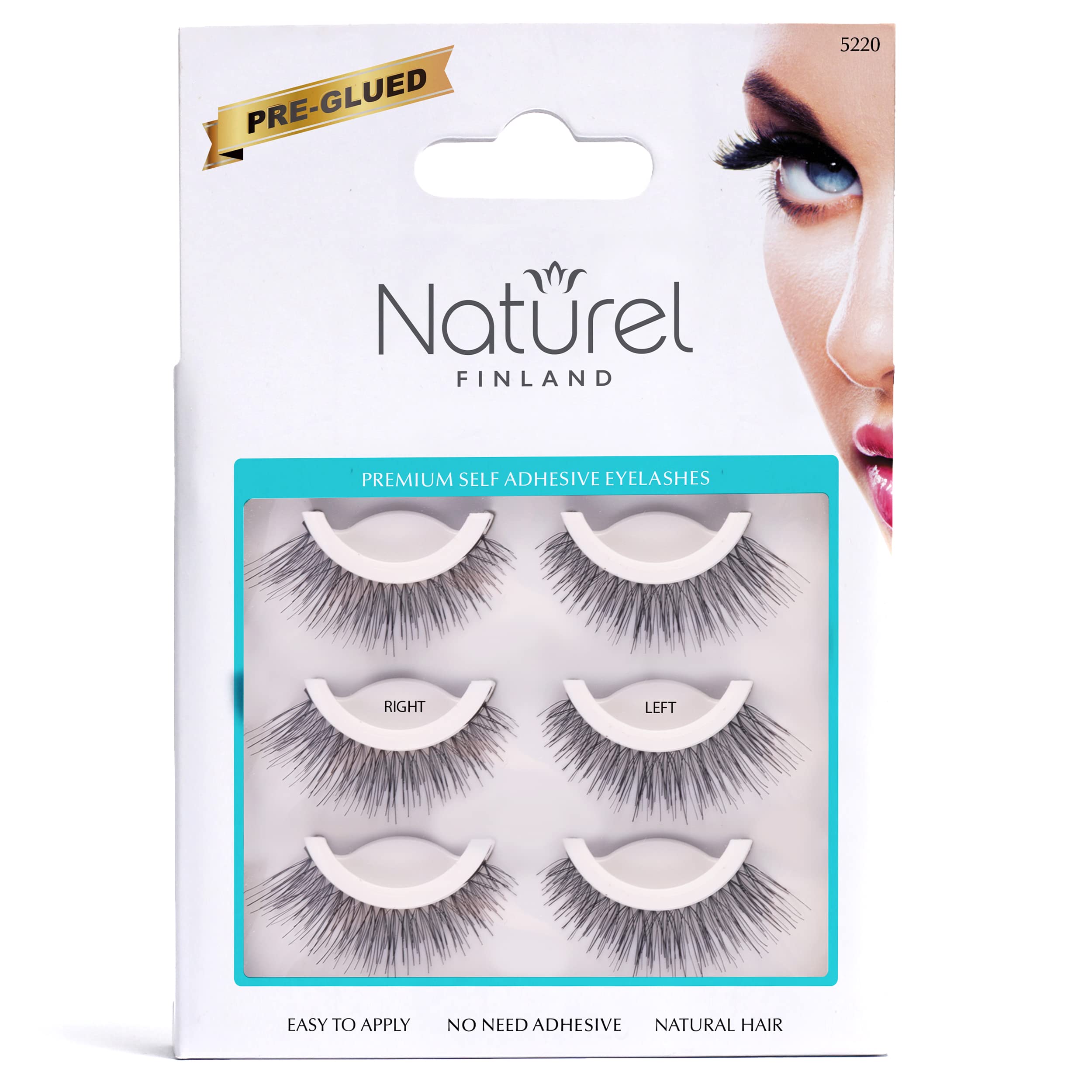 Reusable Fake Eyelashes – Lightweight, Self-Adhesive False Lashes – No Sticky Lash Glue Required: 3 Sets