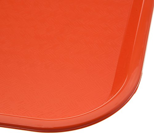 Carlisle FoodService Products Cafe Plastic Fast Food Tray, 14" x 18", Orange, (Pack of 12)