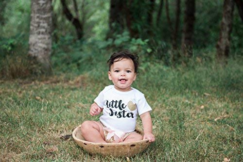 Bump and Beyond Designs Baby-Girls Little Sister Leotard Outfits White, 0-3 Months