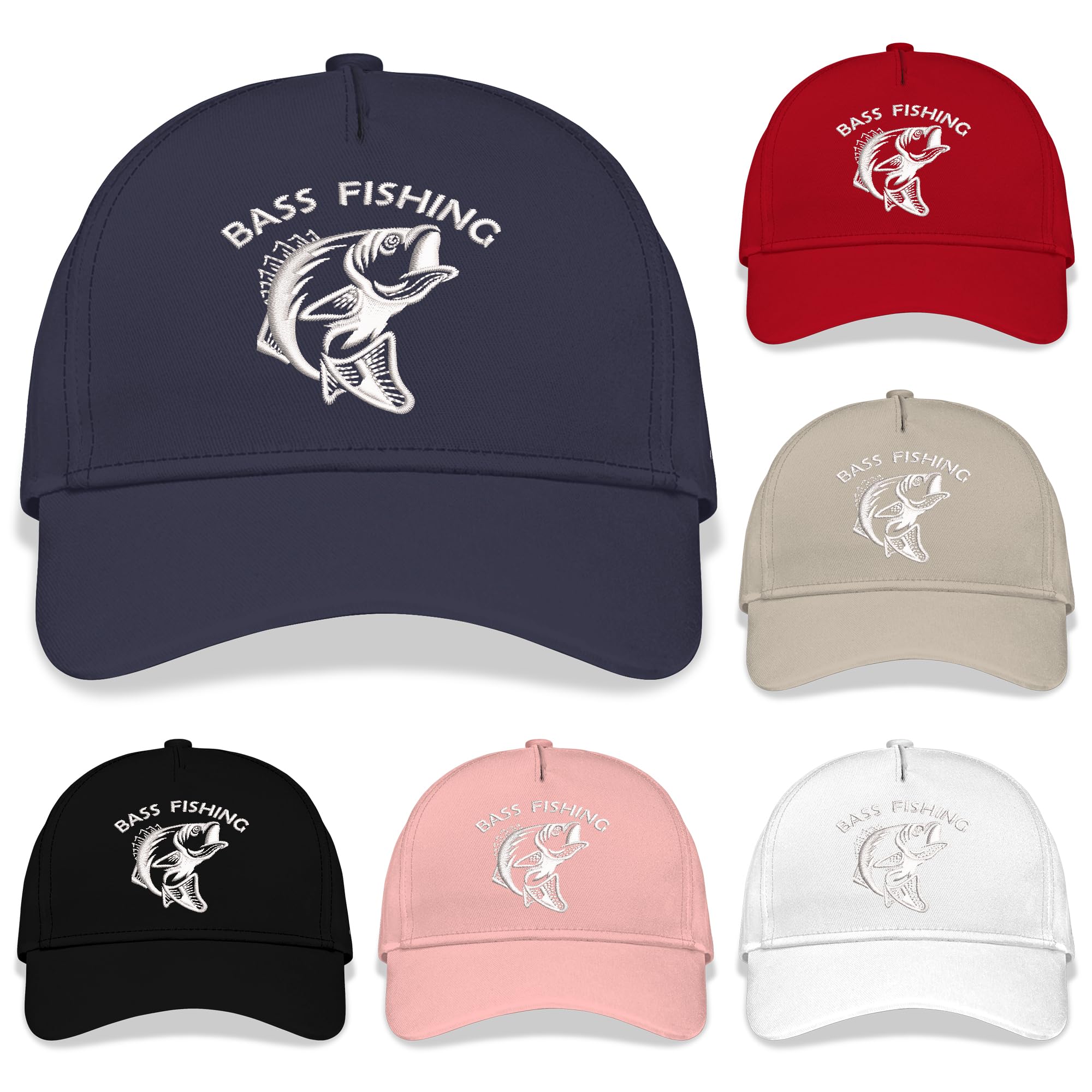 3D Printed Custom Bass Fishing Snapback Hat Fishman Baseball Cap Gift for Fisherman Multicolor