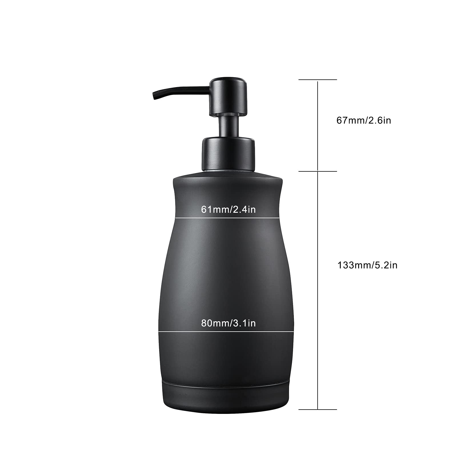 304 Stainless Steel Countertop Black Soap Dispenser Rust Resistant Leak-Proof Liquid Hand Sanitizer Pump with Hopper,for Kitchen Sink, Countertop, Bathroom (13.5oz/400ml)…