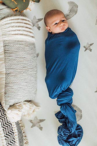 Swaddle Blanket & Hat Set | Receiving Baby Blanket | Soft & Cozy | 47" x 47" Size for Newborns, Infants, and Toddlers (Packaging May Vary) - (Indigo)