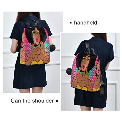 ALAZA Young African American Woman with Lips Backpack with Keychain for Woman