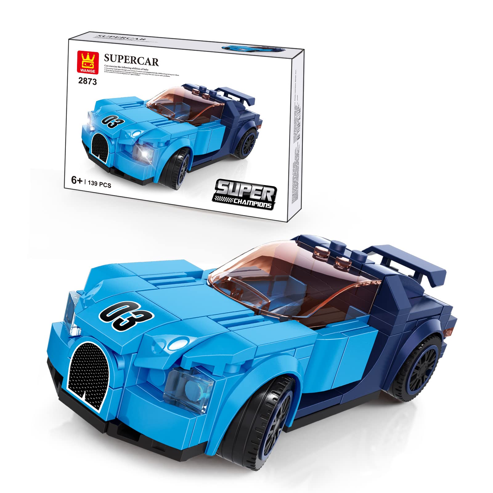 Wange Supercar Building Blocks Toys Speed Champions Racing Car Kit Collectible Sport Cars Model Ideal Gifts (139 Pieces)