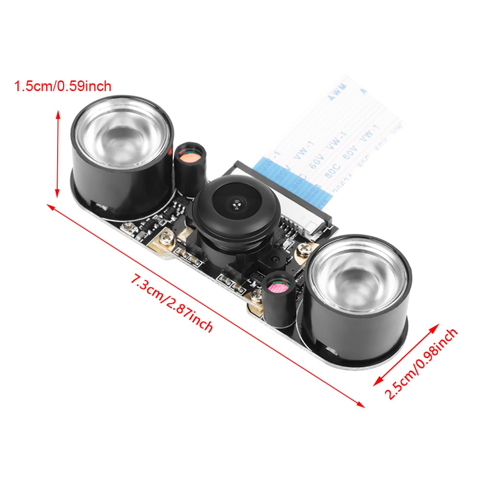 5 Million Pixels Night Vision 130° Viewing Angle Camera Module Board 1080P HD OV5647 Camera Module for Raspberry Pi B 3/2