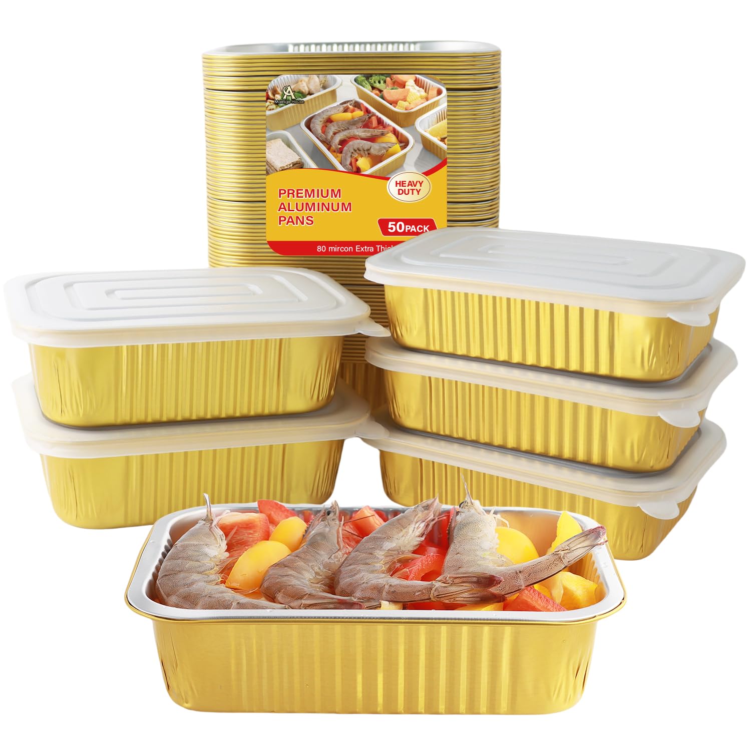 9x13 Aluminum Pans With Lids (15 PACK+15 LIDS) Hosting Disposable Baking Pans Chafing Dishes For Buffet Set Catering Aluminum Trays Foil Containers With Lids Steam