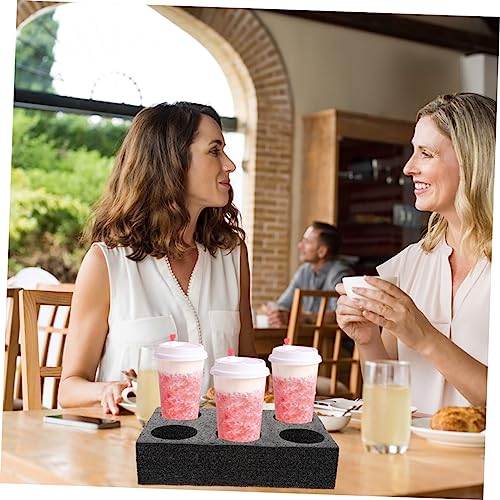 2pcs Milk Tea Drink Cup Holder Beverage Cup Carriers Soda Cup Holder Foam Take Out Drink Carrier Outdoor Cup Holder Tool Tray Convenient Cup Holder Drinks Pearl Cotton re-usable