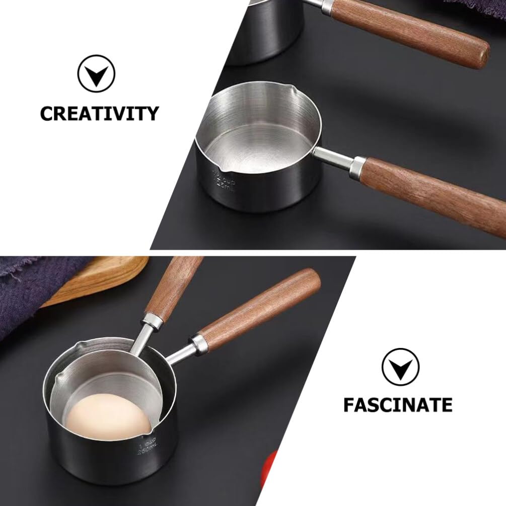 ABOOFAN 250ml Stainless Steel Mini Butter Warmer Small Milk Pot Coffee Milk Warmer