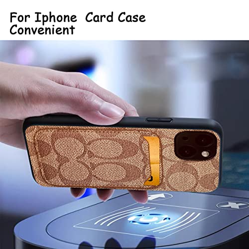 Atiptop Compatible for iPhone XR Luxury Leather Card Case Holds 1-2 Cards |Raised Bevel Around Screen & Camera | Khaki