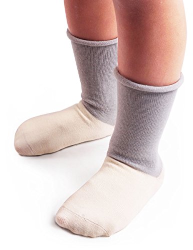 BabaMate Baby Newborn Infant Boys' Cotton Crew Socks with Non-binding Tops Seamless Toe, Blue Gray Brown, 0-6 Months (3 Pack)
