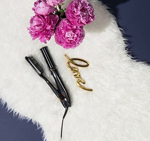 InStyler Max 1.25" Purple 2-Way Professional Rotating Iron with Sectioning Comb - Heated Tourmaline Ceramic Barrel Straightens Without Creasing for Blowout Styling - For All Hair Types