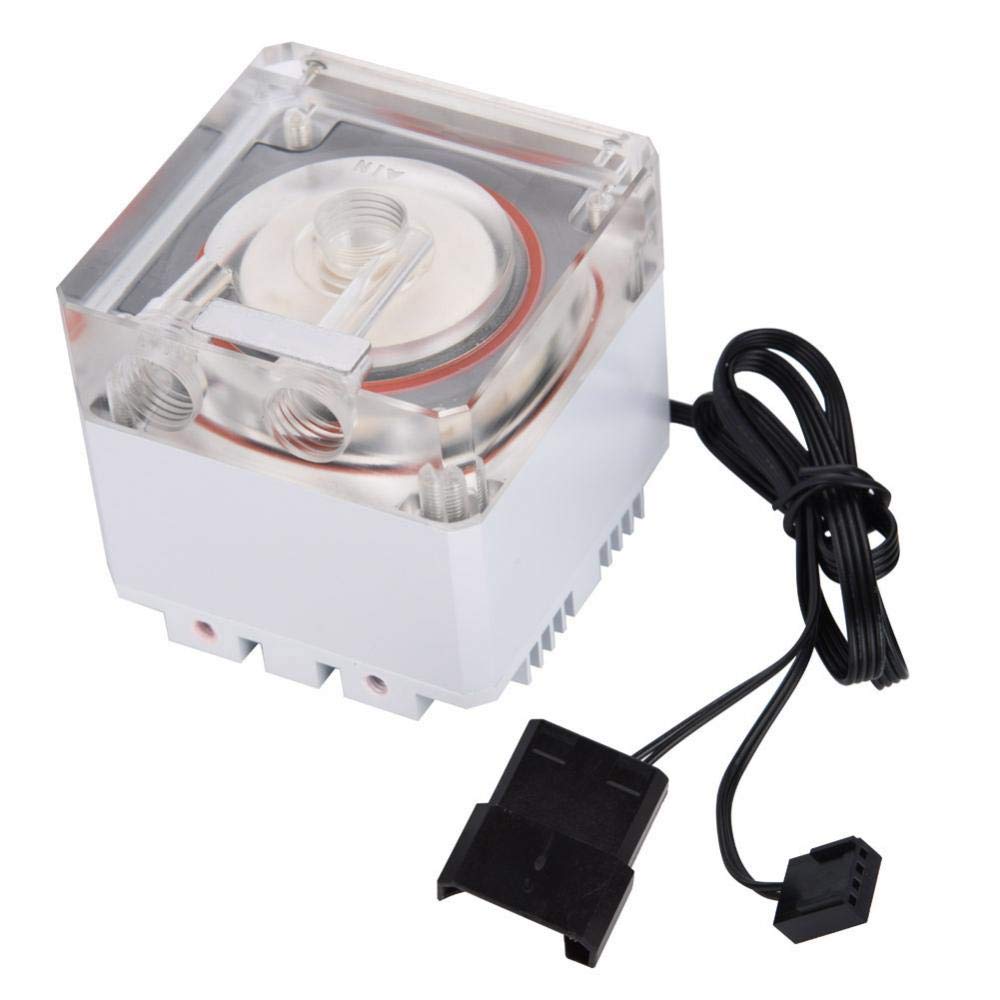 CPU Water Cooling Pump,3000RPM Fast Heat Dissipation Computer Pump 800L/H 3.5 Meters Pump Head PC Pump (White)