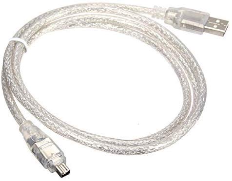 USB 2.0 Male to IEEE 1394 Mini 4Pin Male iLink Firewire DV Adapter Cord Cable Compatible with Sony DV