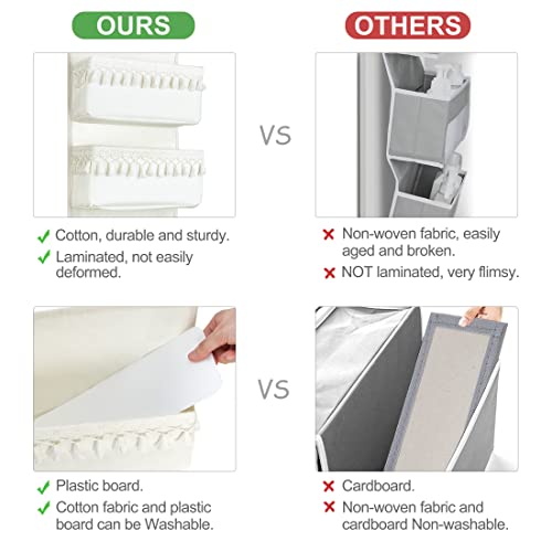 Dahey Over The Door Organizer with 4 Pockets Boho Door and Stuffed Animal Storage Hammock Hanging Toy Storage Organizer for Nursery Kid Playroom Bedroom