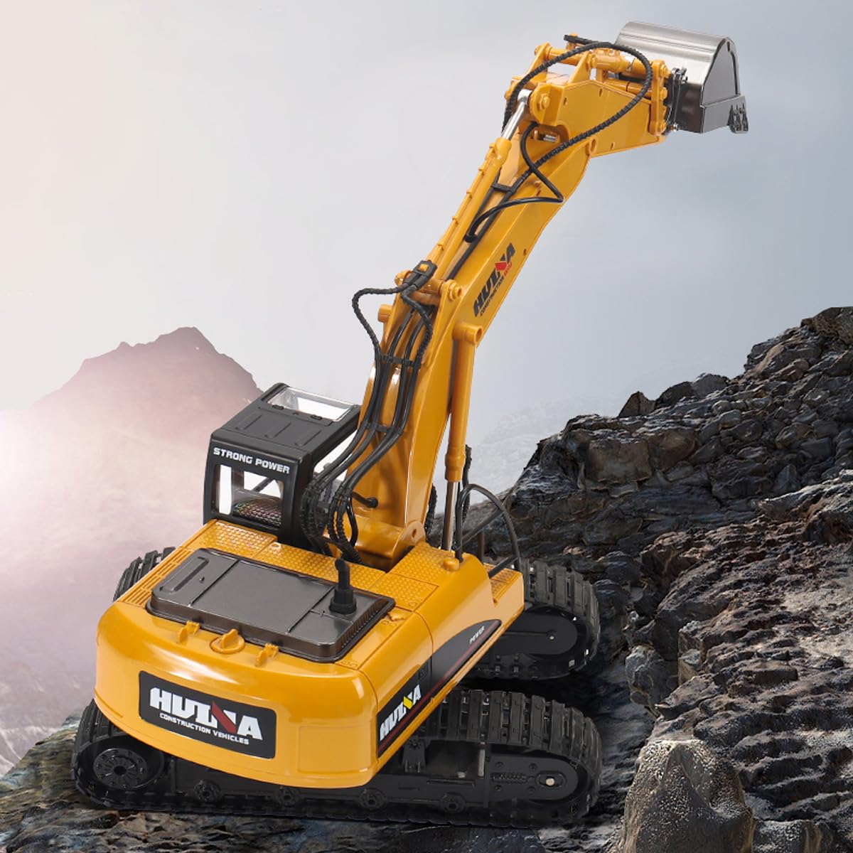Gemini & Genius Excavator Toys, Construction Vehicle Digger Toys 1/40 Scale Die-cast Grader Engineering Tracked Excavator Vehicle Alloy Models Toys for Kids and Decoration for House