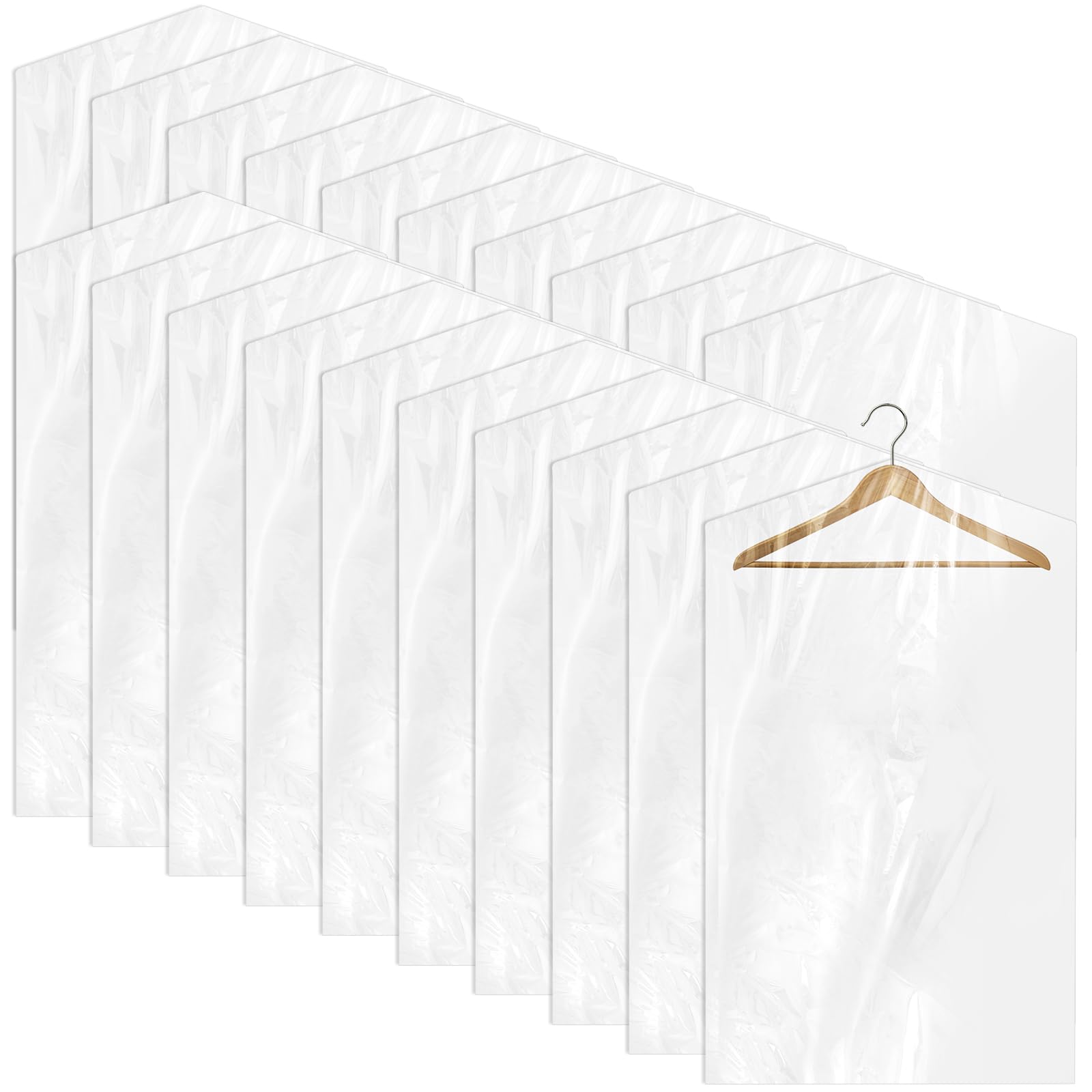 50 Pack Plastic Garment Bags Roll, 60x90 cm Dry Cleaner Bags Plastic Clear, Dust-proof Plastic Garment Bags for Dry Cleaner, Home Storage, Travel, Moving