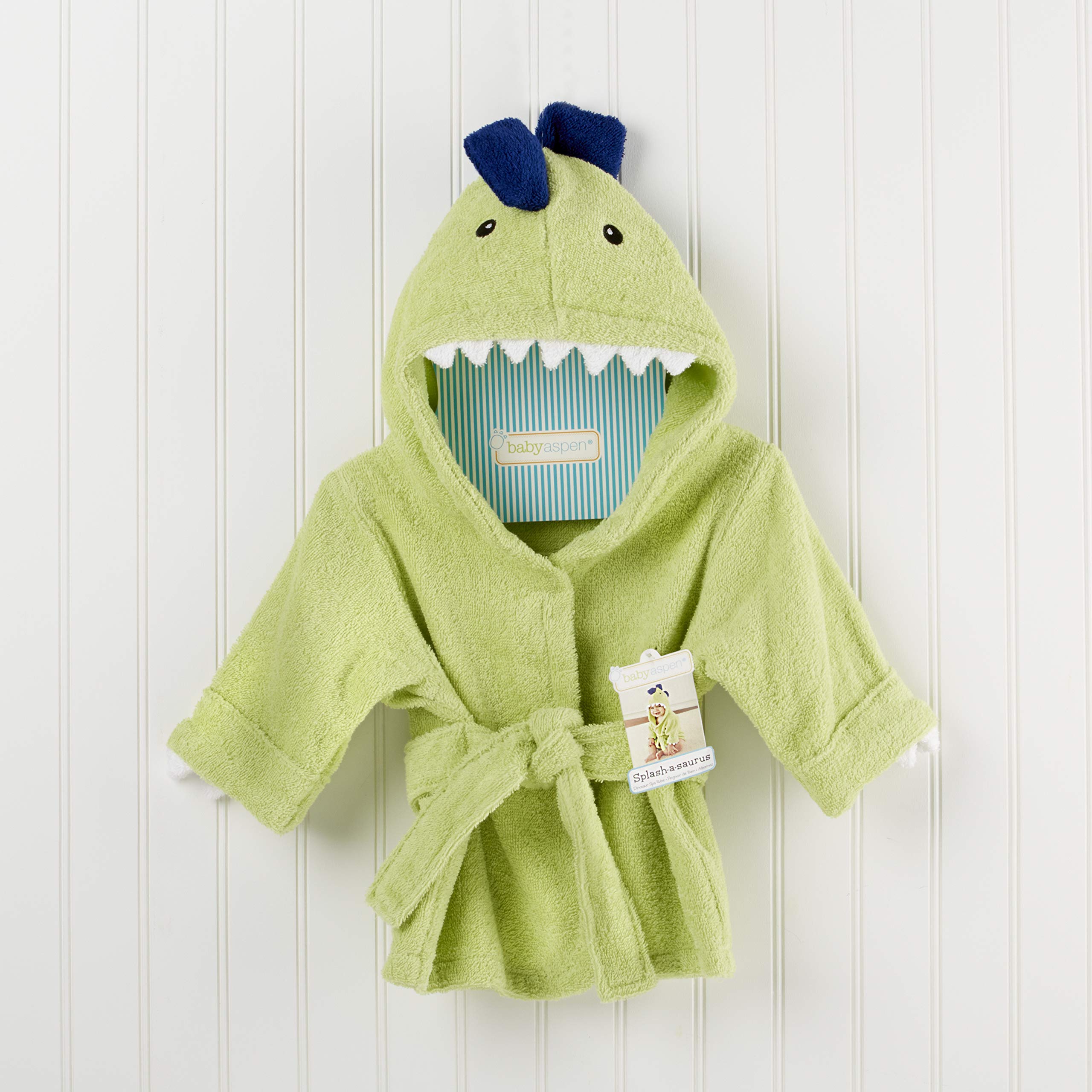 Baby Aspen "Splash-a-Saurus Dinosaur Hooded Towel Robe, 0-9 Months