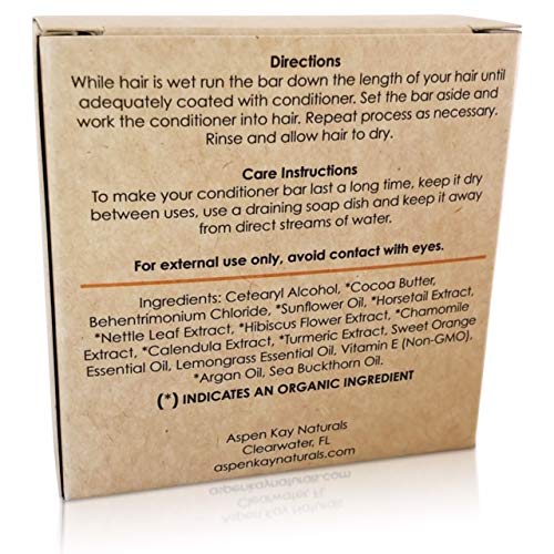 Shampoo and Conditioner Solid Bars Set - Lemongrass & Sweet Orange. Organic Ingredients, All Hair Types, Sulfate-Free, Cruelty Free & Vegan. One 3 ounce bar and one 2.3 ounce bar.