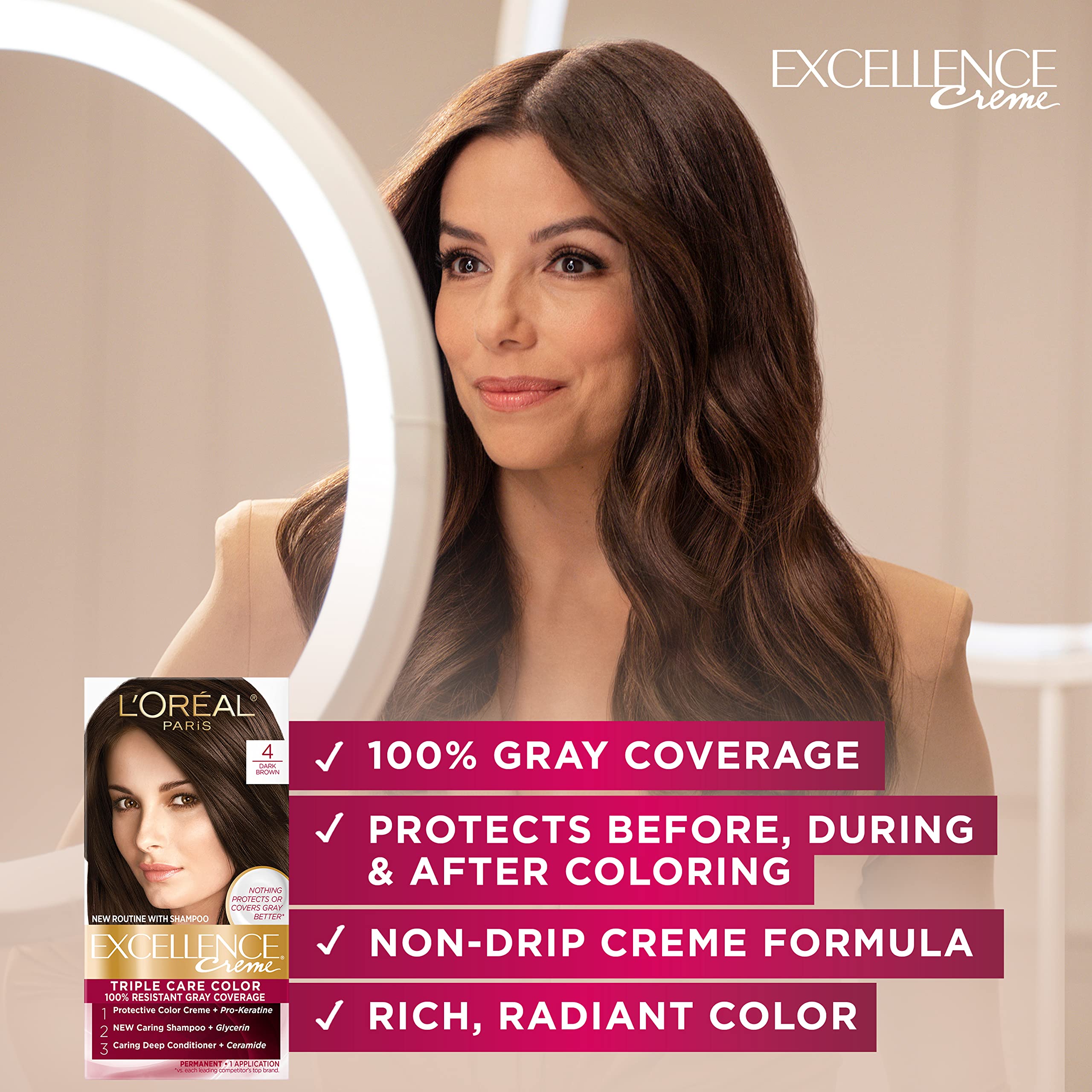 L’Oréal Paris Excellence Creme Permanent Hair Color, 9.5NB Lightest Natural Blonde, 100 percent Gray Coverage Hair Dye, Pack of 2