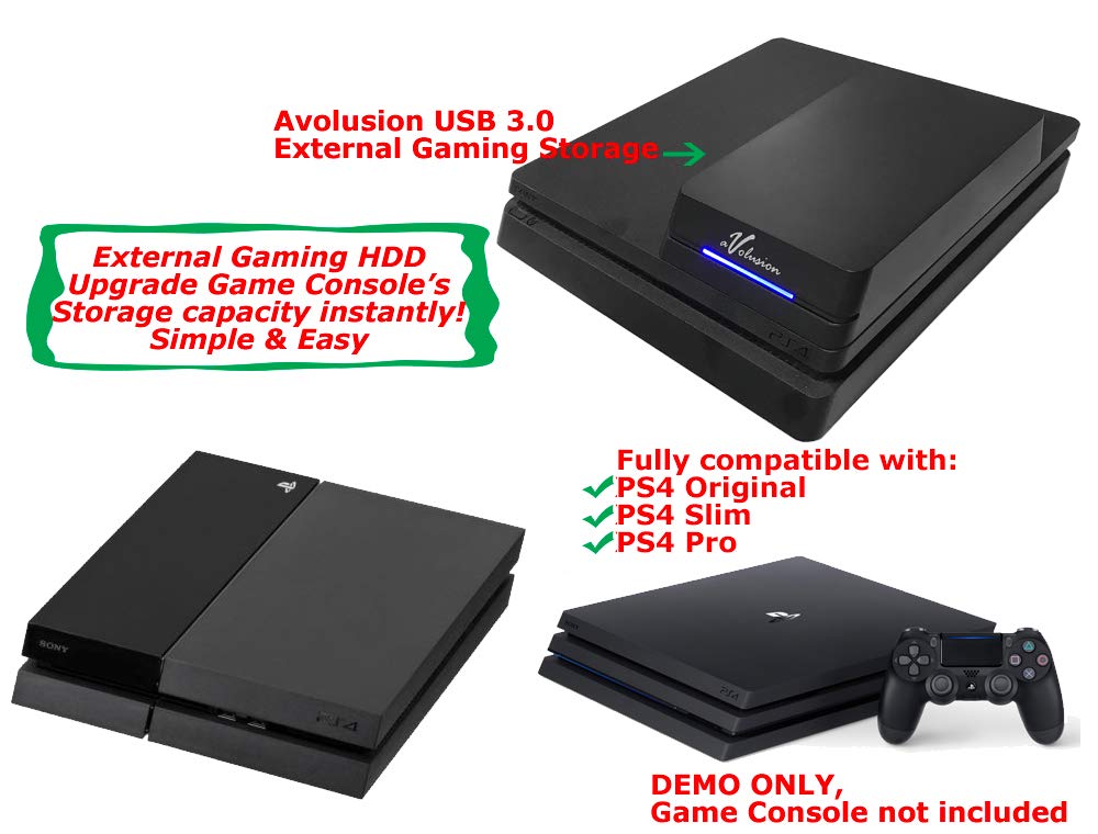 Avolusion HDDGear Pro 8TB (8000GB) 7200RPM 64MB Cache USB 3.0 External Gaming Hard Drive (Designed for PS4 Pro, Slim, Original) (Renewed)