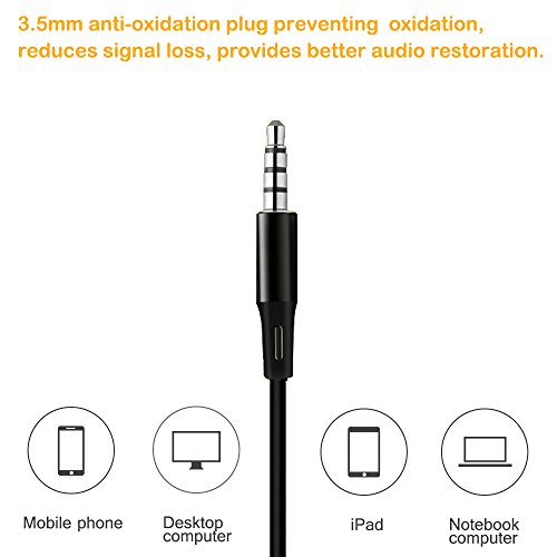 DaKuan 3 Packs Earbud Headphones with Remote & Microphone, in Ear Earphone Stereo Sound Tangle Free for Smartphones, Laptops, Gaming, Fits All 3.5mm Interface Device with Type-C Adapter