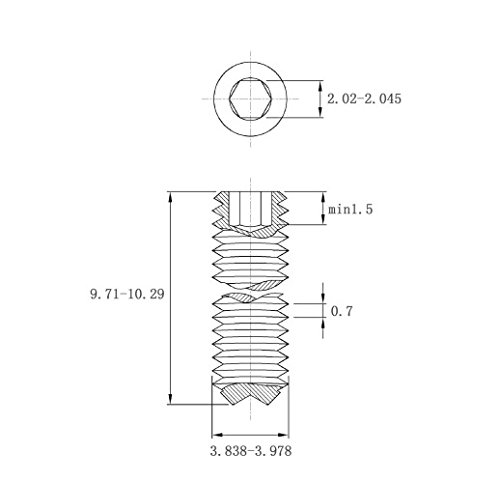 FullerKreg M4-0.7 x 10mm Socket Set Screws,(100pcs),Allen Socket Drive, Din 916|ISO 4029, Grade A2-21H Stainless Steel, Full Thread, Bright Finish, Cup Point