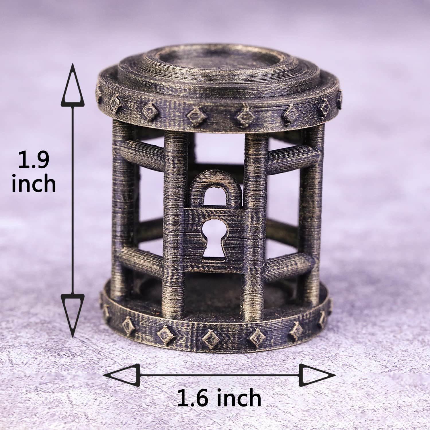 3DMAGIC DND Dice Jail, Dice Jail D&D, Time Out cage, Punish Your Bad Dice in Our Cage of Shame, Accessories Gift for Dungeons and Dragons (Brass Color)