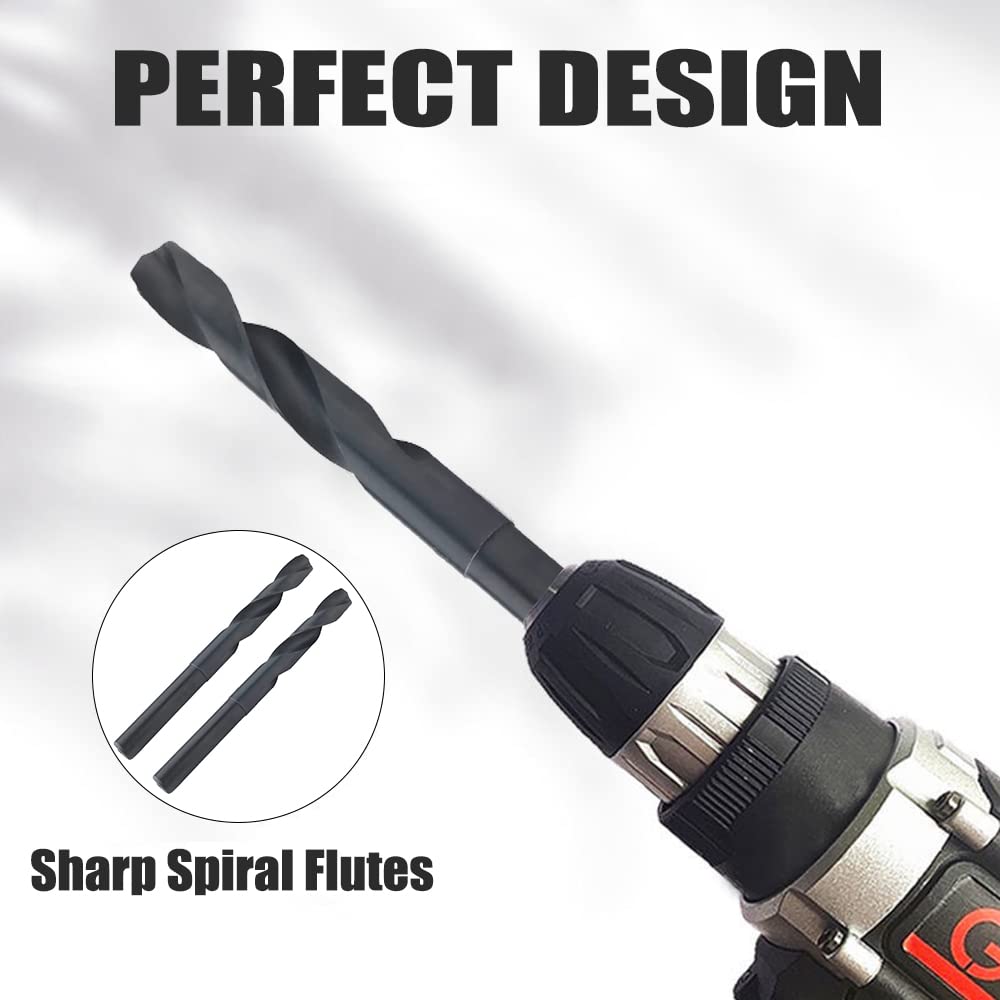 Utoolmart Reduced Shank Drill Bit 20.5mm High Speed Steel HSS 9341 Black Oxide with Straight Shank 1pcs