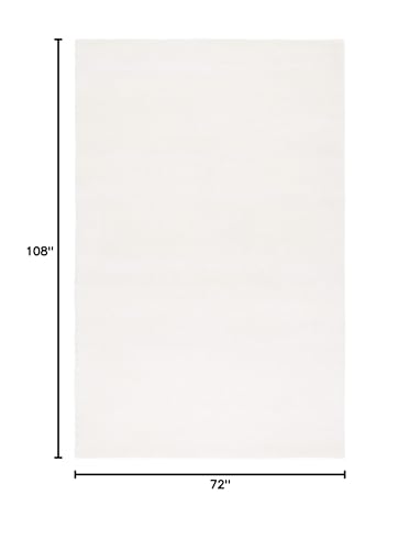 SAFAVIEH Fifth Avenue Collection Area Rug - 6' x 9', Ivory, Handmade Modern Solid Wool, Ideal for High Traffic Areas in Living Room, Bedroom (FTV128A)