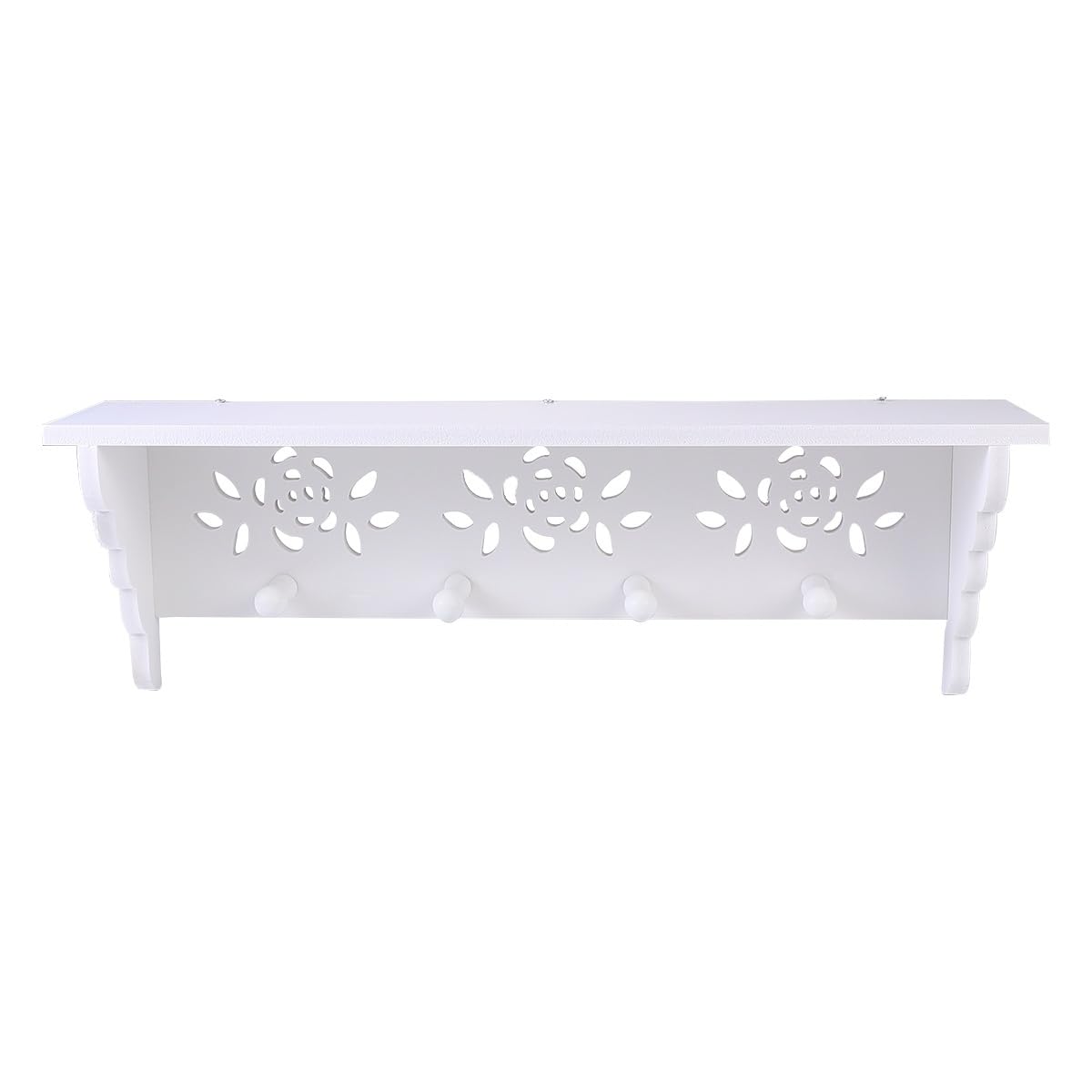 ABOOFAN Wall Mount Shelves 1pc Coat Hanger White Shelves White Shelf Wall Mounted Key Holder Hooks with Coat Hooks Floating Shelves Wall Mounted Clothing Rack with Hook PVC Hook up