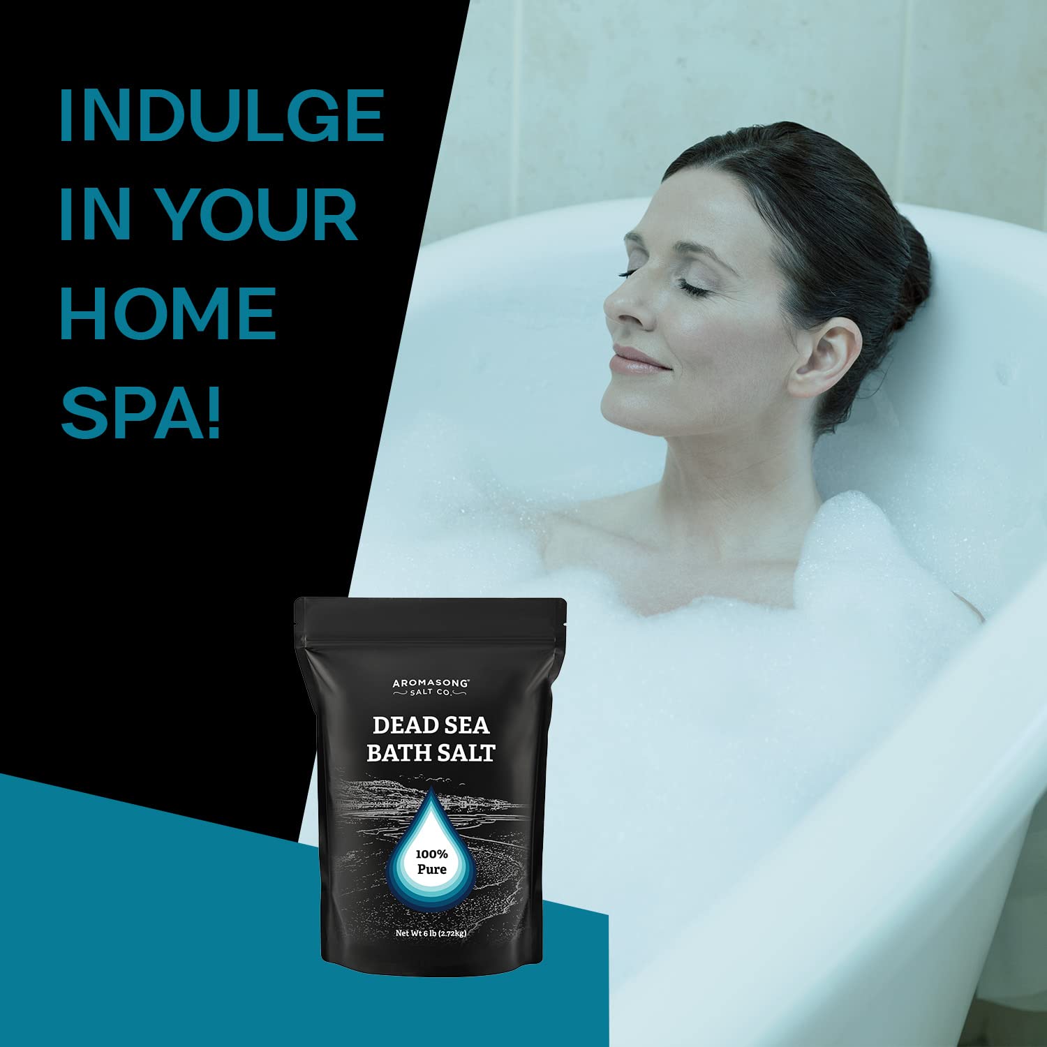 Aromasong Dead Sea Salt Bath Soak 6 Lbs. Bulk Pack β 100% Natural Dead Sea Salts for Soaking, Relaxation, and Detoxification of Skin, Dead Sea Salts for Bath to Rejuvenate and Refresh.