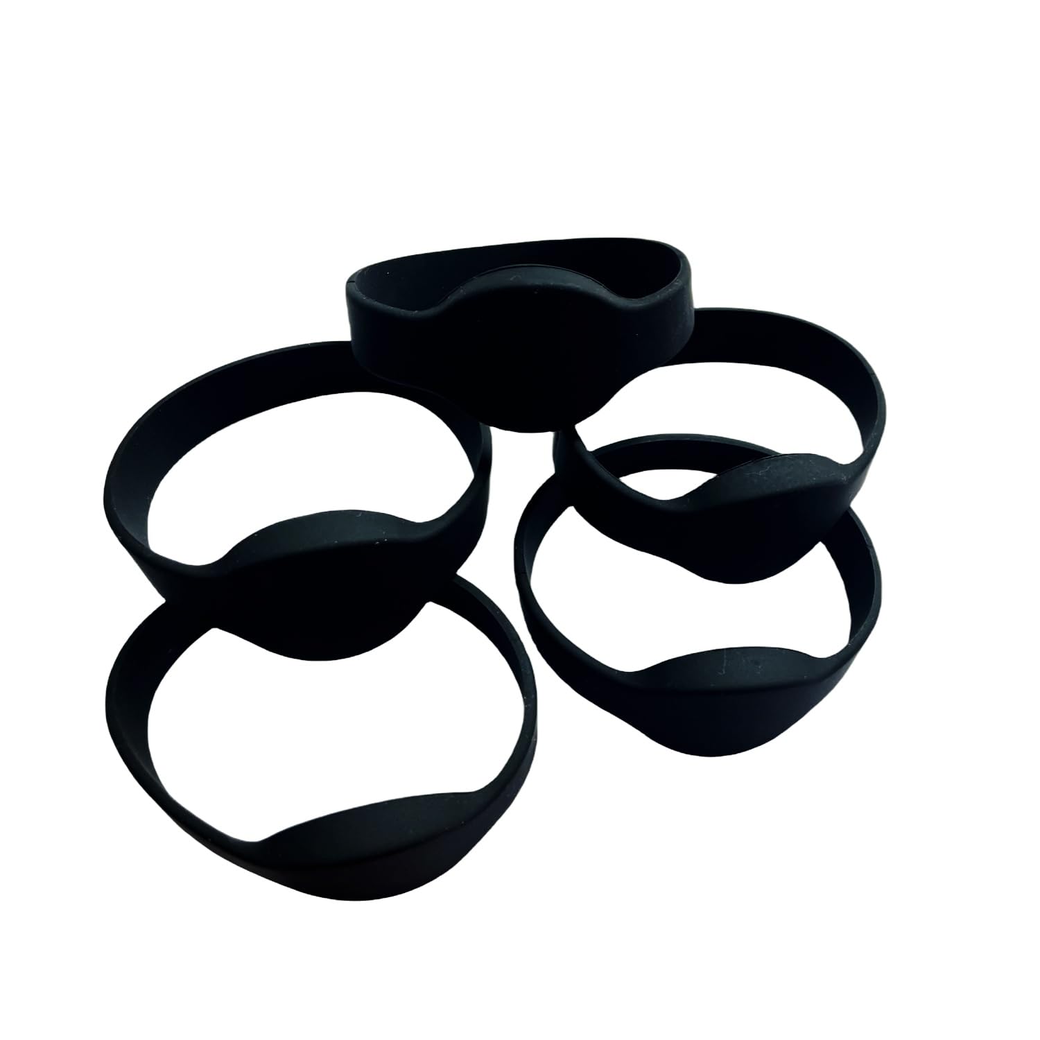 YARONGTECH RFID Rewritable T5577 125khz Writable Silicone Wristband Black Adult Size (Pack of 5)