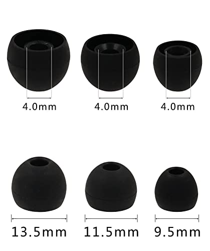 ALXCD Ear Tips Compatible with JBL Vibe 100 TWS in-Ear Headphones, 6 Pairs S/M/L Sizes Replacement Soft Silicone Earbud Tips Eartips, Compatible with JBL Vibe 100 TWS,Black