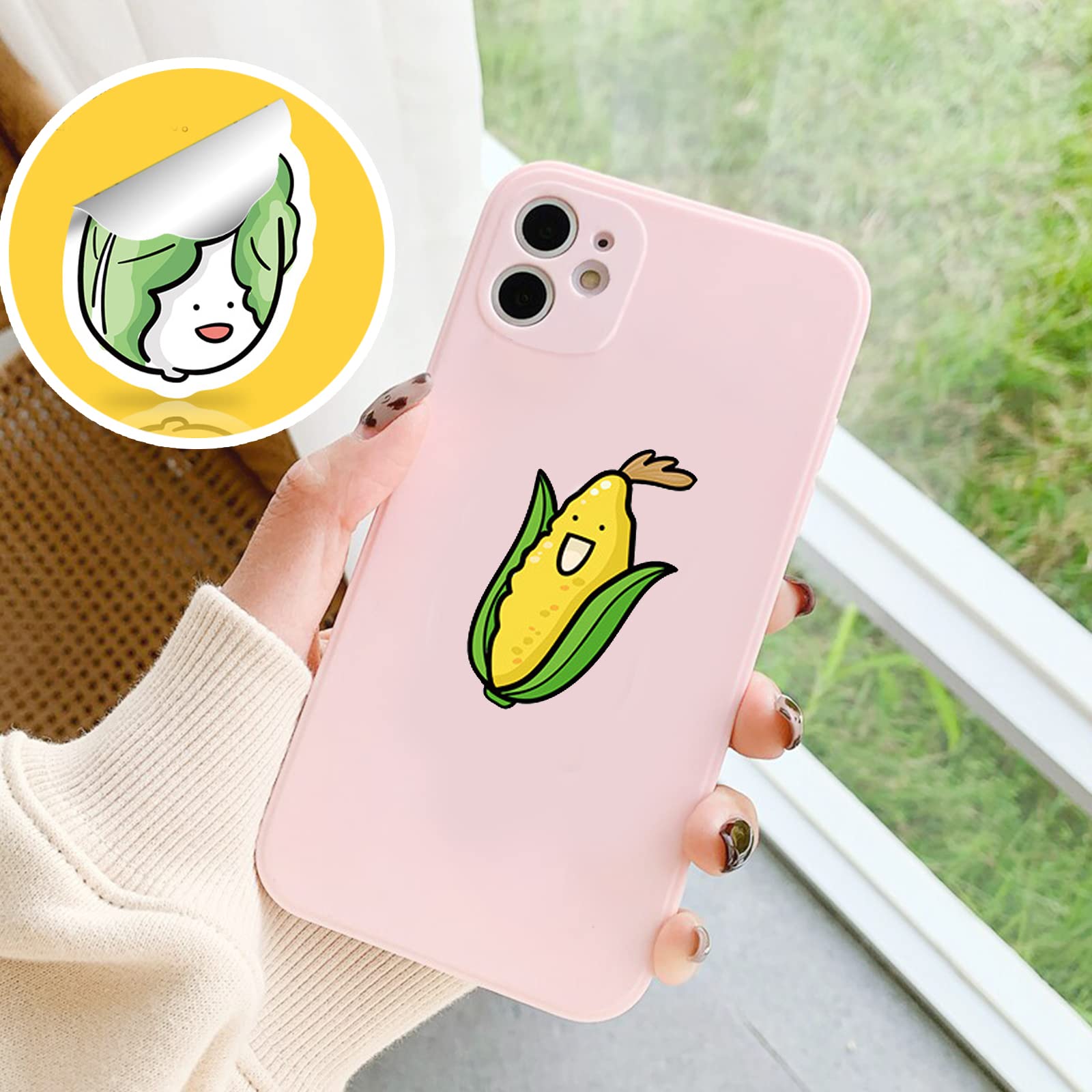 50 Pcs Fruit Vegetable Stickers Waterproof Kawaii Stickers for Water Bottles Laptop Luggage Refrigerator Room Netbook Decoration Sticker