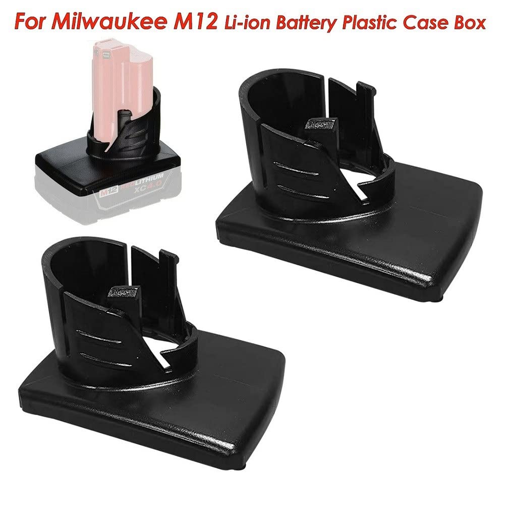 2pcs M12 Battery Plastic Case Box Top Shell Replacement for Milwaukee 12V 48-11-2411 M12 Li-ion Battery Shell Housing Cordless Tools