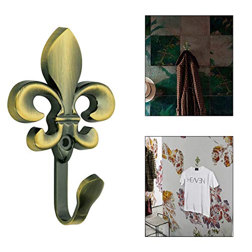 GoYonder Decorative Wall Hanging Coat Hooks Zinc Alloy Curtain Tieback Holders Screws Set of 4 Flower Shape (Bronze)