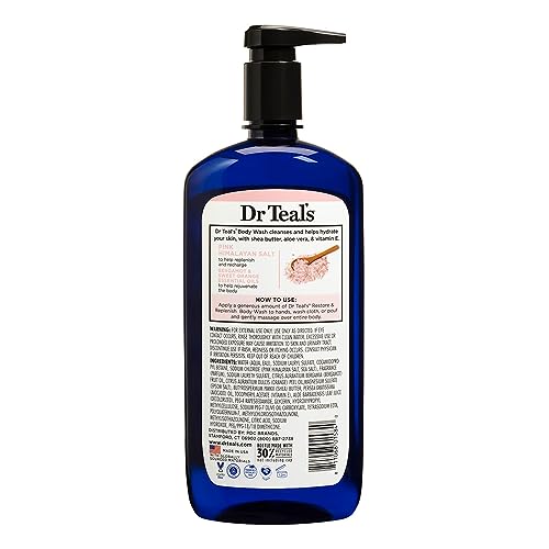Dr. Teal's Pink Himalayan Body Wash, Restore and Replenish with Pure Epsom Salt and Essential Oils, 24 Fl Oz