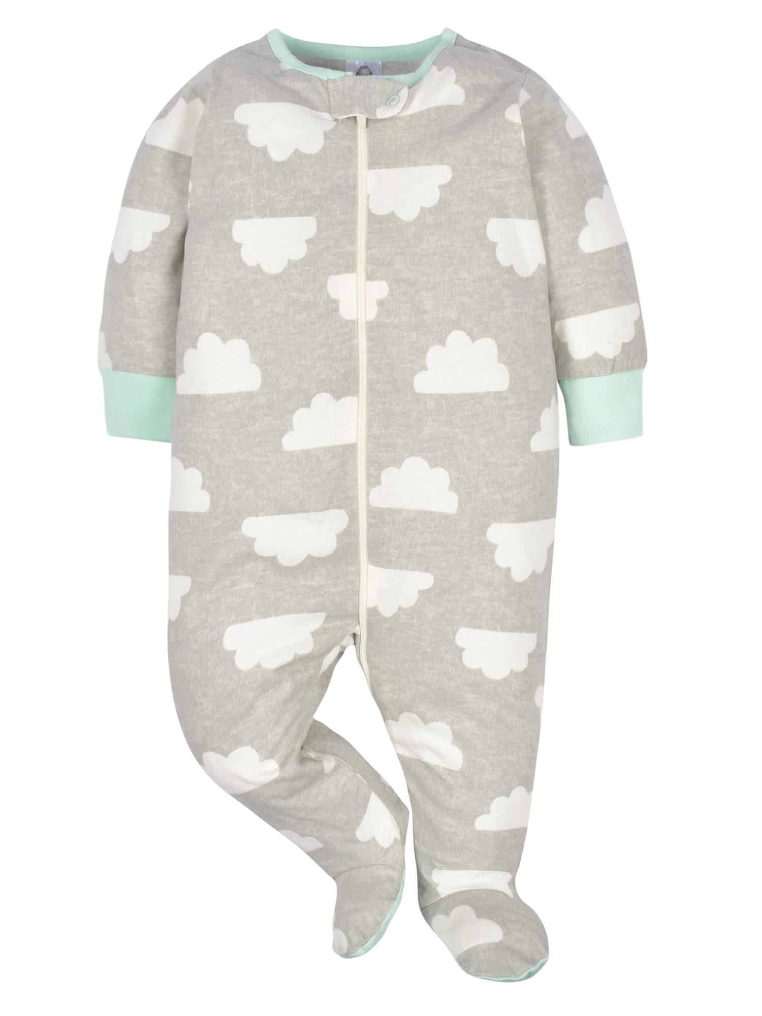 Gerber Unisex Baby 4 Pack Sleep 'N Play Footie Elephants 3-6 Months