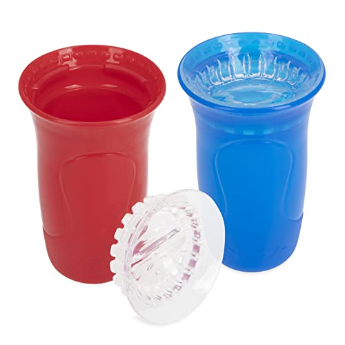 Nuby No Spill Edge 360 10 oz Cup with Silicone Rim, 2 Pack