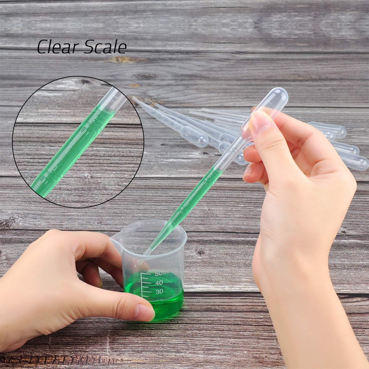 Ostrat 100PCS 1ML Disposable Plastic Pipette with Scale,Transfer Pipettes Dropper for Scientific Labs Experiment,Measuring, Watering, Dispensing