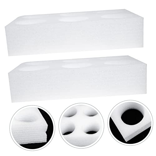 2Pcs Milk Tea Cup Holder Pool Cup Holders for Drinks Cup Holder Tray Drink Carrier for 6 Cup Drink Carrier Drink Carrier Tray Coffee White Packing car Pearl Cotton re-usable