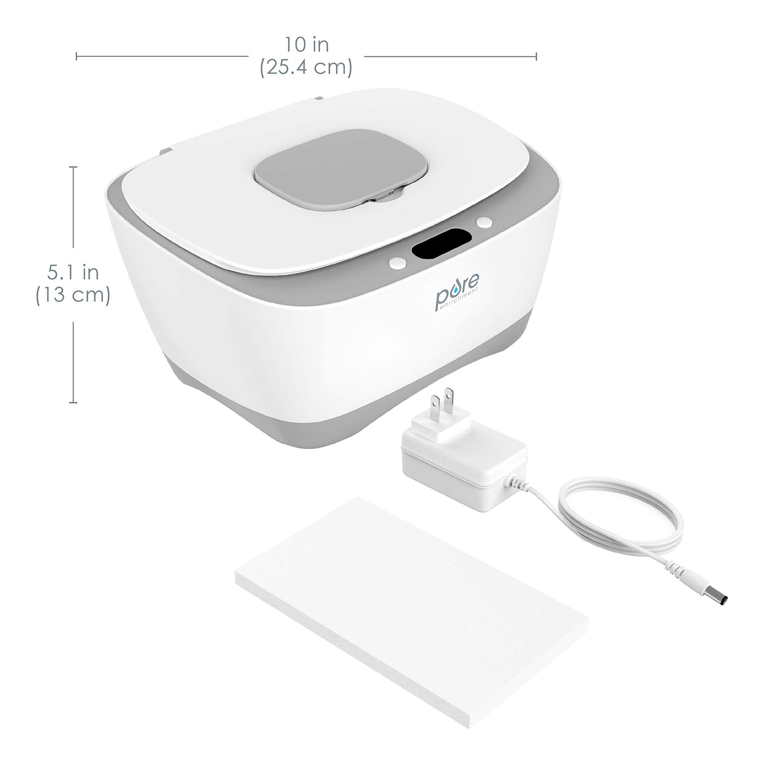 PureBaby™ Wipe Warmer with Digital Display - Easy-Feed Dispenser with 3 Heat Settings, LCD Display, 80 Wipe Capacity, Naturally Steam Heated for Comfort and Safety for Baby