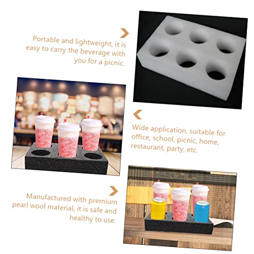 2pcs Milk Tea Cup Holder Cup Drink Carrier Tray Coffee Cup Fixing Holders 4 Cup Holder Drink Carriers Hot Drink Holder Car Cup Holder Outdoor Cup Tray Insulation Pearl re-usable