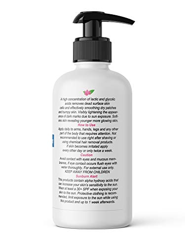 Planet Eden 20% Gly-Lactic Face and Body Skin Cream Lotion - 10% Glycolic and 10% lactic Acid for Exfoliation (8 oz)