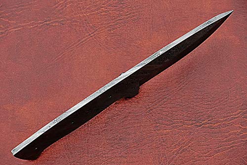 9" Long Straight Back Blank Blade Skinning Knife, Hand Forged Damascus Steel, 4" Scale Space with 3 Pin Hole Space,4.25 inches Cutting Edge