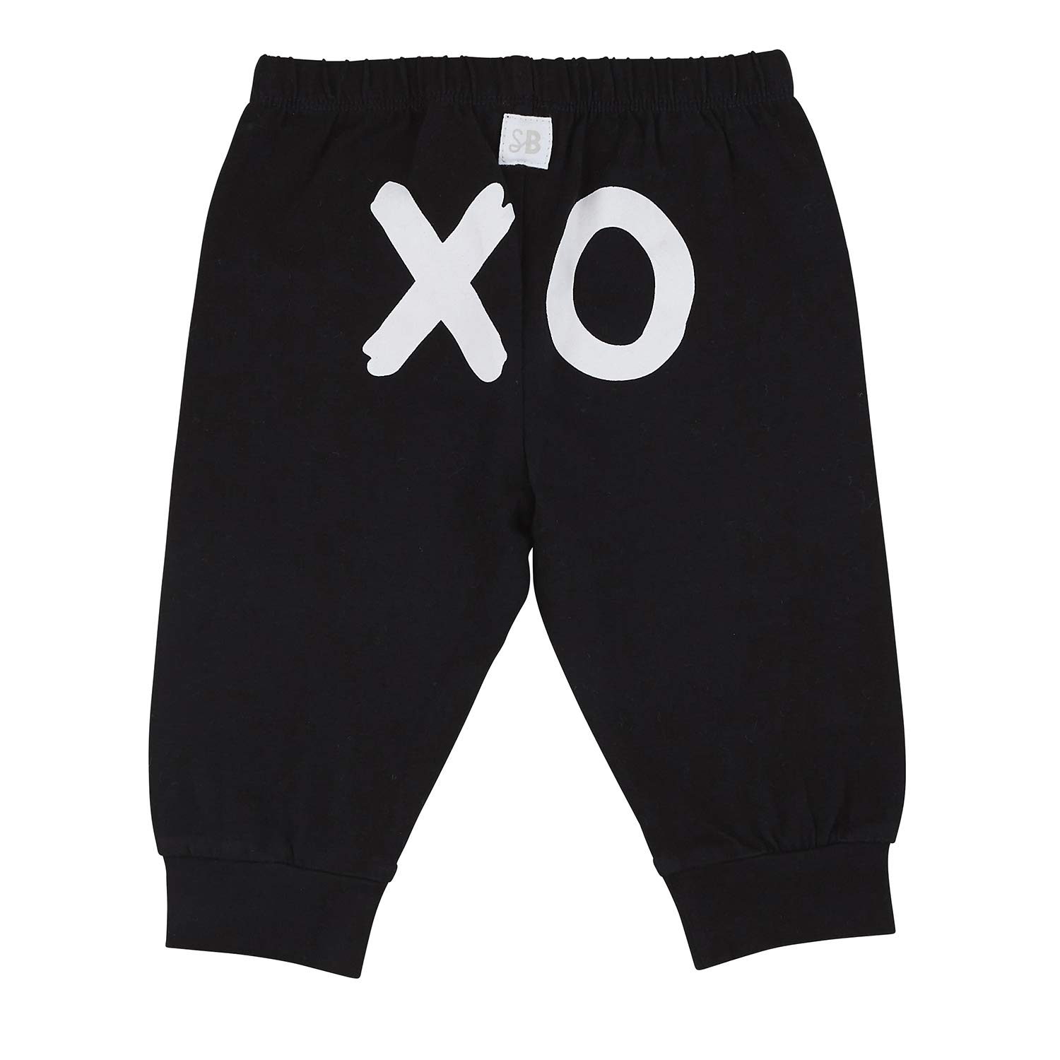 Stephan Baby Black and White Collection, Sweat Pants-Style Diaper Cover, Hugs + Kisses, Fits 6-12 Months (G2151)