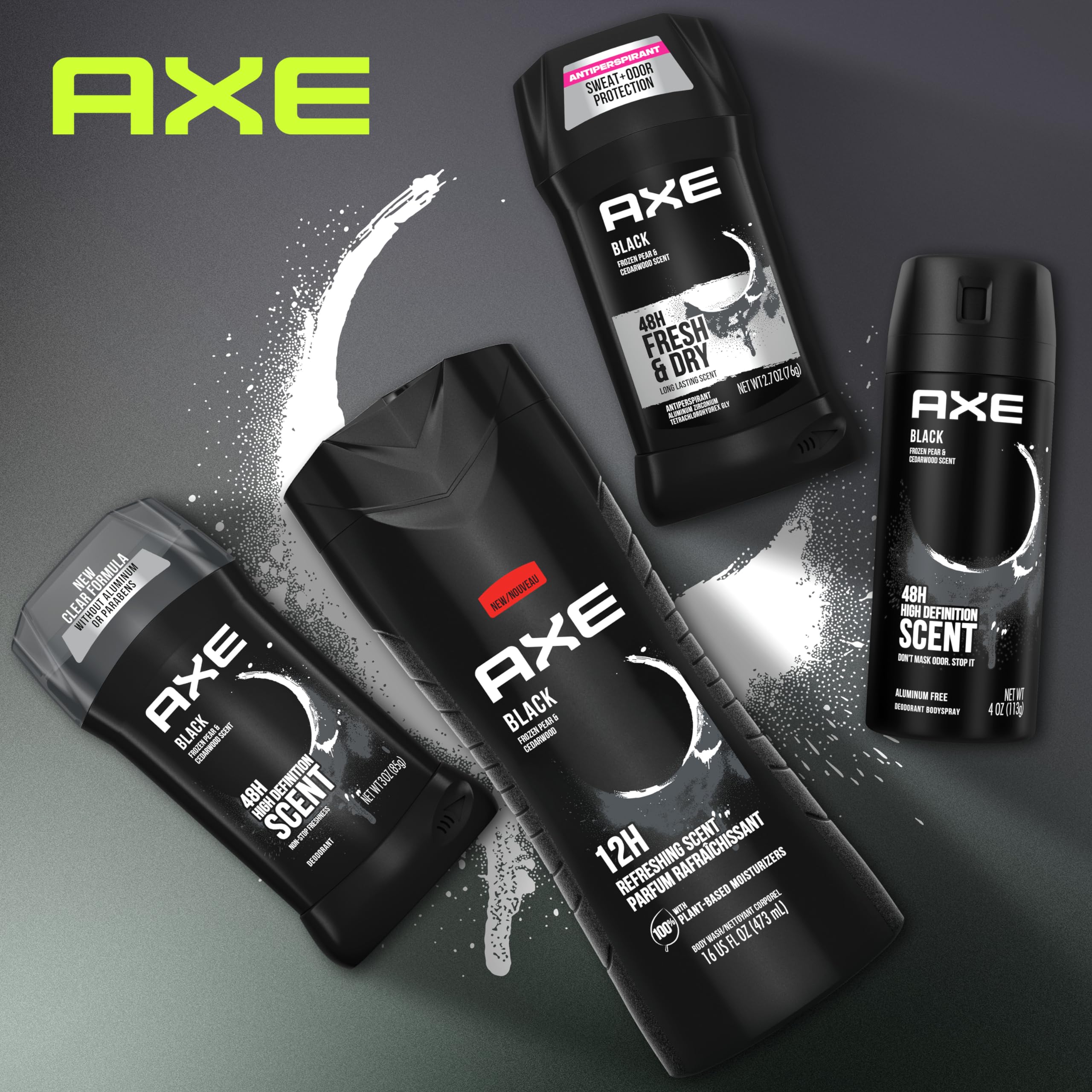 AXE Body Spray Deodorant for Men Black for Long Lasting Odor Protection Frozen Pear & Sandalwood Men's Deodorant Formulated Without Aluminum 4.0 oz